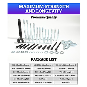 Qziulr Zlirfy 46pcs Harmonic Balancer Puller Set,Flange Type Gear and Crank Puller,Power Steering Pulley Puller Installer Tool Set,Use with Harmonic Balancers,Crankshaft Pulleys and Gears