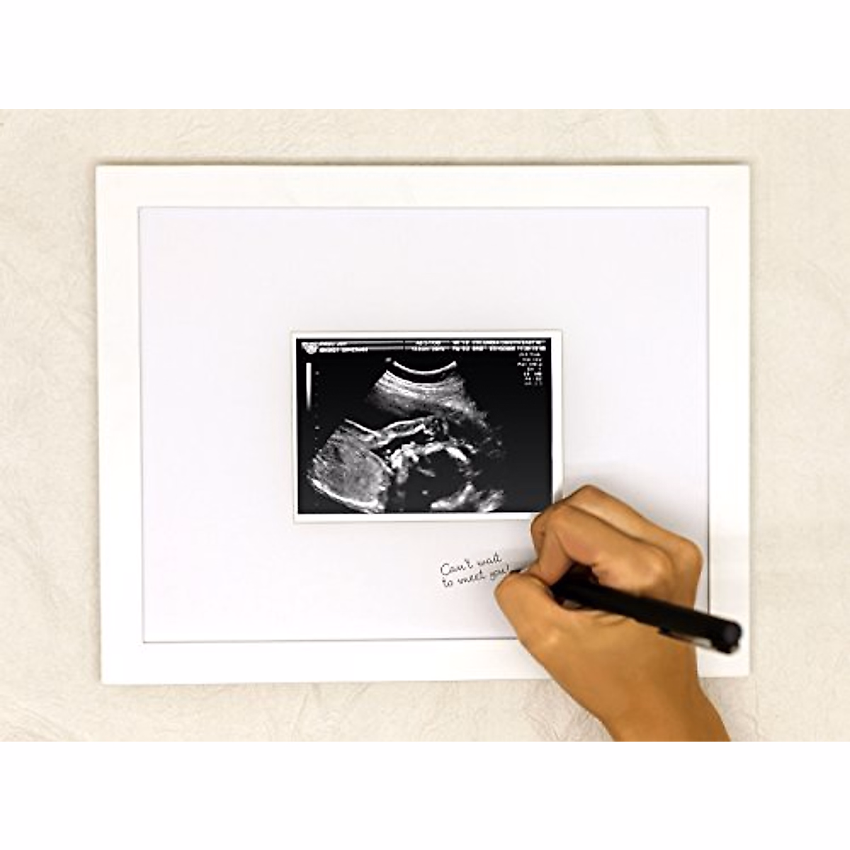 Pearhead Signature Frame Guest Book – Perfect for Any Baby Registry, Includes Mat for Guests to Leave Well-Wishes– Great for Celebrating Baby Showers, Birthdays or Any Special Event, White