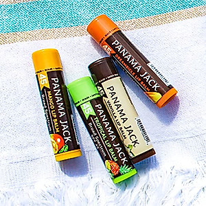 Panama Jack Sunscreen Lip Balm - SPF 45, Flavor Pack, Broad Spectrum UVA-UVB Sunscreen Protection, Prevents & Soothes Dry, Chapped Lips