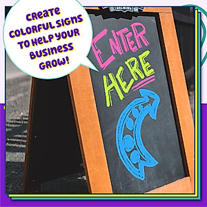 Chalkola Chalk Markers for Chalkboard, Blackboard, Window, Bistro, Car Glass, Board, Mirror (10 Pack, 6mm) - Wet Wipe Erasable Liquid Chalk Pens Paint Ink - 6mm Reversible Tip Chalkboard Markers