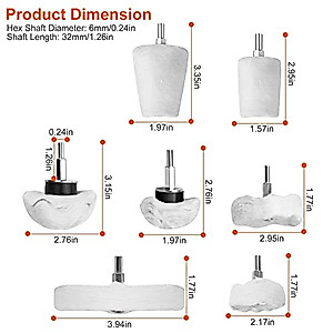 7Pcs Polishing Pads, Car Polisher Buffers Tool Body Repair Buffing Wheels Motorcycle Polishing Disc Ball Mop Wheel Drill Kit with 1/4" Hex Shaft for Diamond Glass Granite Manifold Aluminum Chrome
