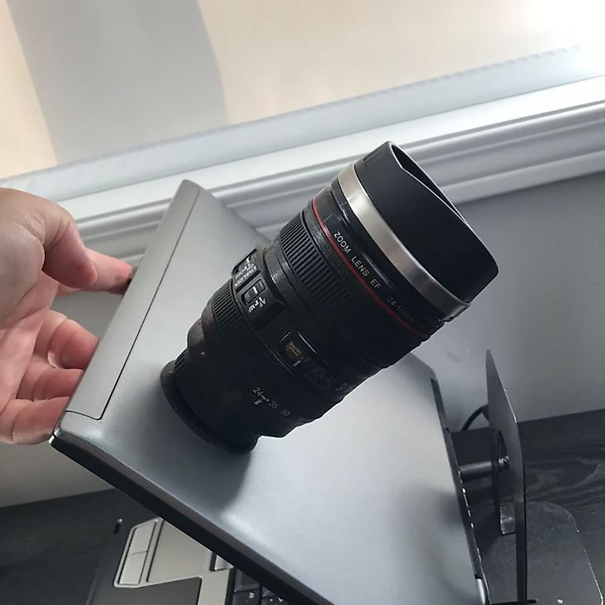 Lens Mug, Non-Slip with Featuring Smart Grip Suction, 13.5 Oz food grade Stainless Steel Cup, Travel Magic Mug, Gift for Men Women Boyfriend Teenage boy girl Photographer Father’s Day Dad Husband Son