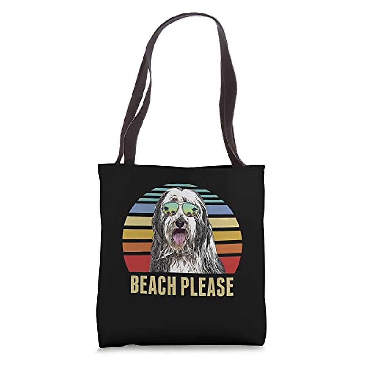 Beach Please Bearded Collie Dog Funny Summer Tote Bag