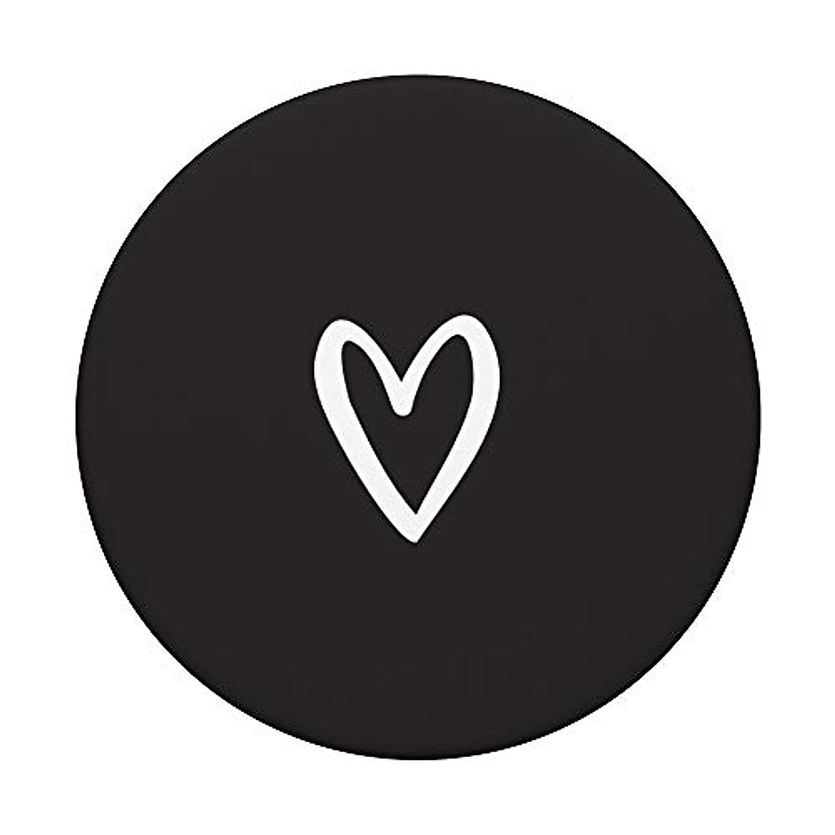 White Heart Love Black PopSockets Swappable PopGrip