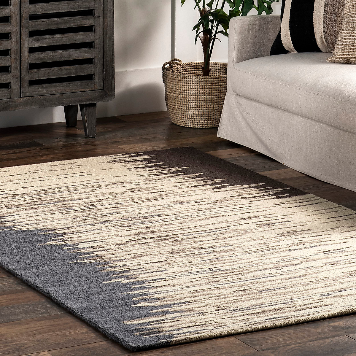 nuLOOM Audrie Contemporary Abstract Wool Area Rug, 8x10, Grey