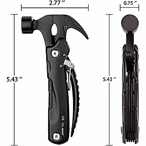 Personalized Christmas Gifts for Grandpa Dad Uncle Custom Name Pocket Multitool Knife, Stocking Stuffers Cool Gadgets Presents for Men Father Him, All in One Tools Mini Hammer Multitool