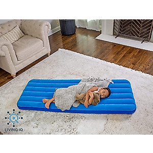 Living iQ Jr Twin-Size Kids Inflatable Air Bed, Blow-Up Mattress with Disney Marvel Spider-Man Theme, Waterproof & Puncture Resistant Vinyl, Lightweight & Portable for Travel, Hotel, Camp & Sleepover