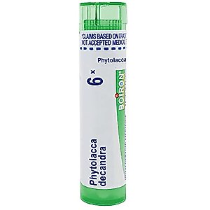 Boiron Phytolacca Decandra 6X for Sore Throat Pain Radiating to The Ears - 80 Pellets