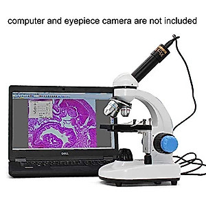 National Optical 40X-1000X Compound Microscope Set with Slides for Students and Kids Biology Cordless Beginner Microscope All Metal