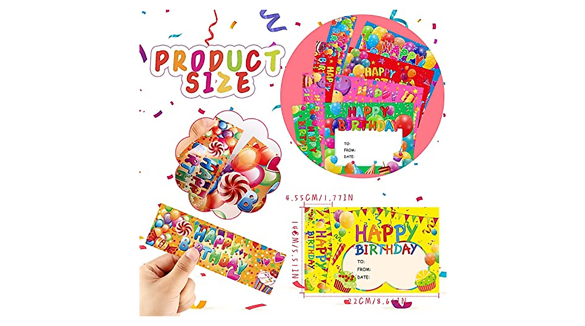 Happy Birthday Certificates & Bookmarks for Kids Classroom – 72 Pack