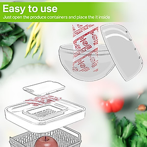 Dunkive 16 Pack Produce Saver Refill Kit Compatible with OXO Greensaver Produce Keeper and Crisper Inserts, Carbon Filter Refills Ethylene Gas Absorber for Fridge Keep Fruits Vegetable Fresh