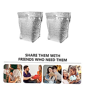 ULTECHNOVO Food Bag 12 Pcs Self-sealing Thermal Bag Organizer Tote Bag Zippered Tote Food Insulation Pouch Thermal Box Liners Heat Insulated Bag Baking Take-out Food Thermal Bag