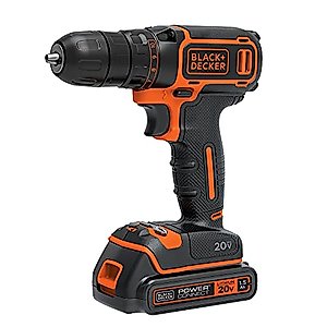 BLACK+DECKER 20V MAX Cordless Drill/Driver (BDCDD120C),Pack of 1