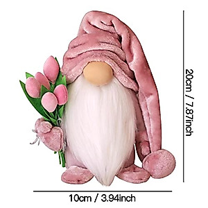 Feniyue Easter Gnomes Decorations - 2PCS Bunny Plush Decor, Handmade Tiered Tray Ornaments, Spring Gnome Decorations, Gifts Home Farmhouse Decor