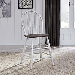 Liberty Furniture INDUSTRIES Farmhouse Windsor Back Counter Chair-Set of 2, W17 x D22 x H42, White