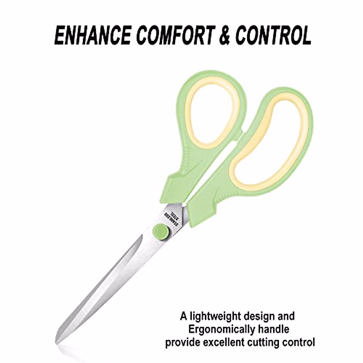 Scissors, All Purpose Thickened Scissor 8.5", Upgrade Stainless Steel Sharper Comfort Grip Scissors for Office School Supplies, Right/Left Handed, 3-Pack…