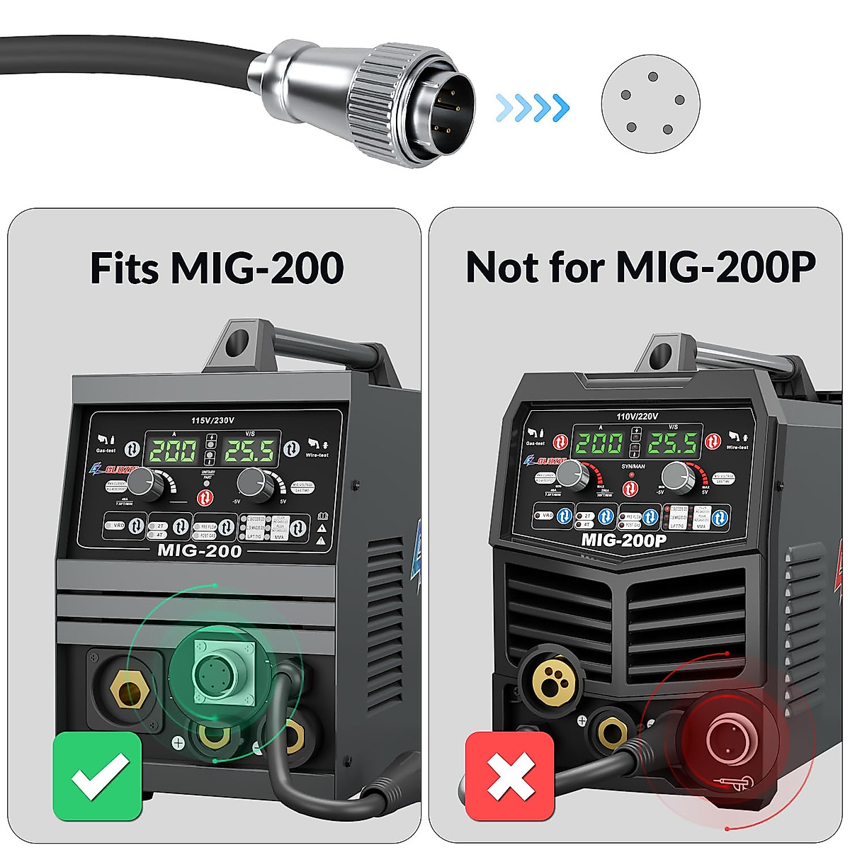 LBT150 Spool Gun, 10 FT Cable Fits GZ GUOZHI Mig 200 and MIG 160 (Asin:B0BHQH968G,B0BHQJP7XJ), Not for GZ GUOZHI MIG 200P(Asin：B0C5MM5P25)