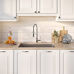 Kraus KHU100-30-1610-53CH Set with Standart PRO Stainless Steel Sink and Bolden Commercial Pull Faucet in Chrome Kitchen Sink & Faucet Combo, 30 Inch