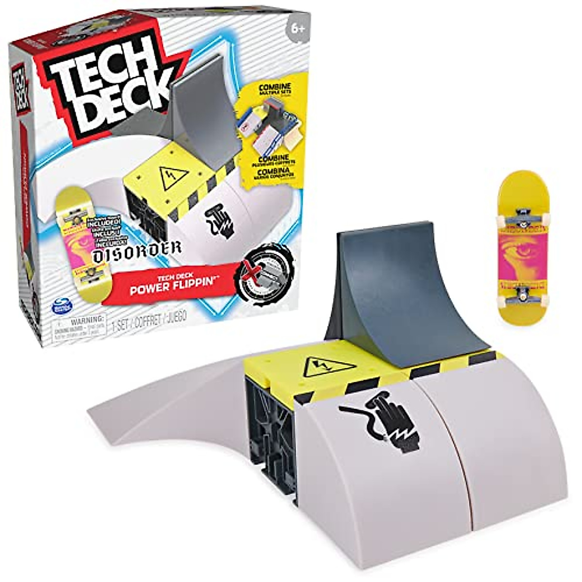 Tech Deck, Power Flippin, X-Connect Park Creator, Customizable and Buildable Ramp Set with Exclusive Fingerboard, Kids Toys for Boys and Girls Ages 6 and up