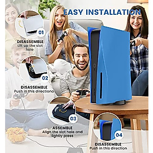 Wedorat PS5 Plate Starlight Blue Faceplate PS5 Cover Skin Replacement, Playstation 5 Game Console Case Cover Hard Shell Hard Shockproof ABS Anti-Scratch PS5 Side Plate Accessories Star Blue