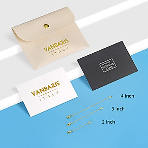 925 Sterling Silver Necklace Extender Gold Necklace Extender Gold Chain Extenders for Necklaces 2", 3", 4" Inches