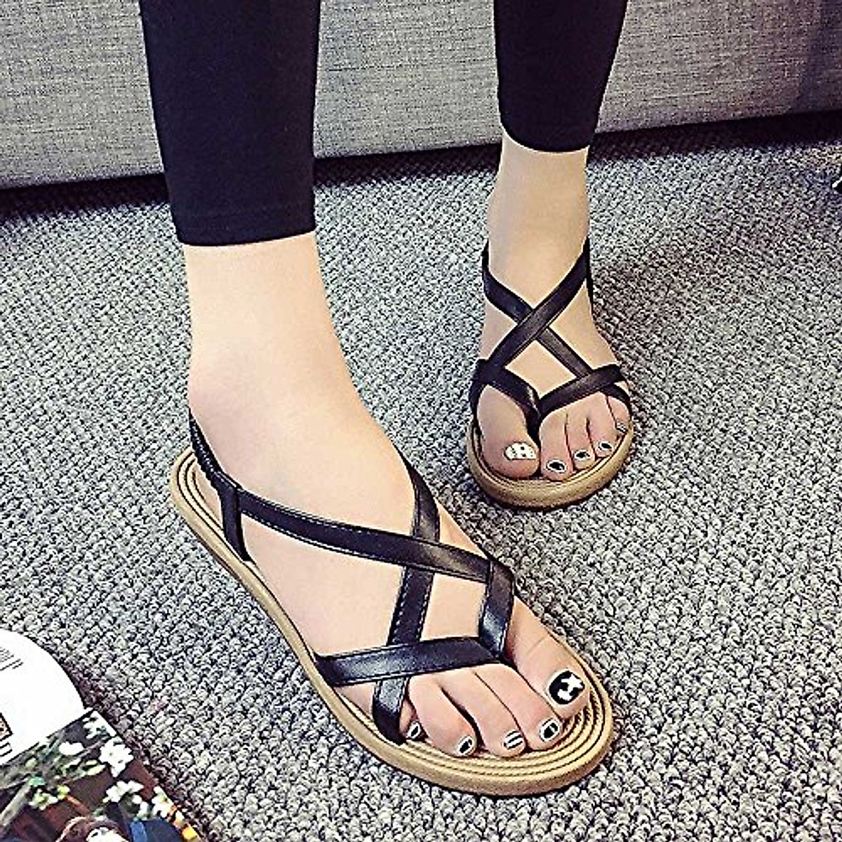 Women Highly Recommend Great Value Flat Shoes Bandage Bohemia Leisure Lady Sandals Peep-Toe Outdoor Shoes