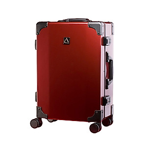 Andiamo Classico Suitcase with Built-in TSA Lock - Zipperless 20 Inch Hardside Carry On Bag- Lightweight (ABS+PC) Luggage With 8-Rolling Spinner Wheels (Red Ruby)