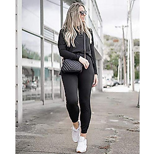 PRETTYGARDEN Women's 2023 Fall Two Piece Outfit Long Sleeve Crewneck Pullover Tops And Long Pants Tracksuit (Black,Small)