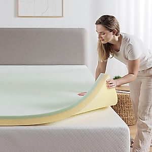 ZINUS 4 Inch Green Tea Memory Foam Mattress Topper, Pressure-Relieving Layers, CertiPUR-US Certified, King