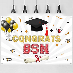 INNORU Congrats BSN Backdrop Banner, Nurse BSN RN Graduation Prom Photography Backdrop Durable Fabric Congrats Grad Banner Medical Nursing School Graduation Party Decorations Photo Booth Props 6x4ft