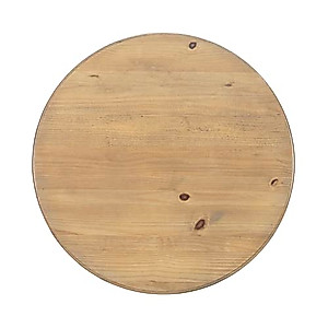 Powell 47.25" Round Wood Top with Modern Metal Base Monika Dining Table, Natural and Black