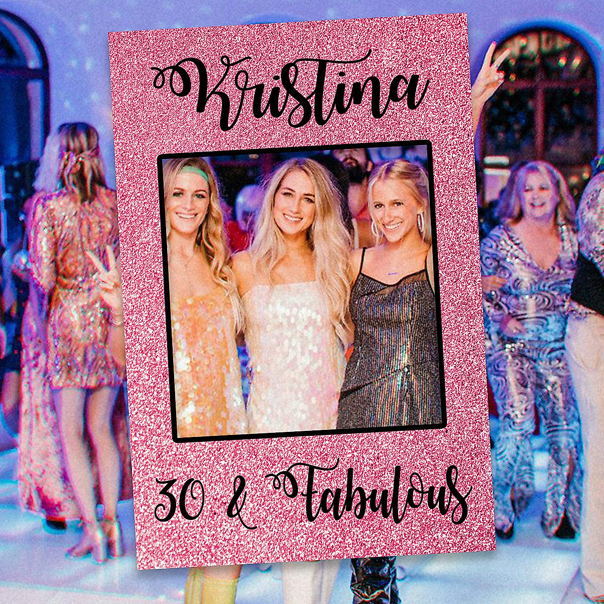 BannerBuzz Custom Forty & Fabulous Photo Frame, Photo Booth Frame, can use it as Props For Decorations, Looks Attractive, Selfie Photo Frame (36"x48", Design 05)