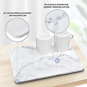 YUXSM Dish Drying Mats for Kitchen Counter,Ultra Absorbent,Non-Slip,Heat Resistant Mat Kitchen Gadgets,Stone Dish Drying Mats，Rack Tableware Mat.(12x16inch,Whtie)