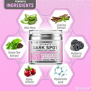 Dark Spot Corrector Cream for Face, Body & Sensitive Areas - Made in USA - Dark Spot Remover with Arbutin & Hyaluronic Acid - Even Skin Tone - 1.7 Oz