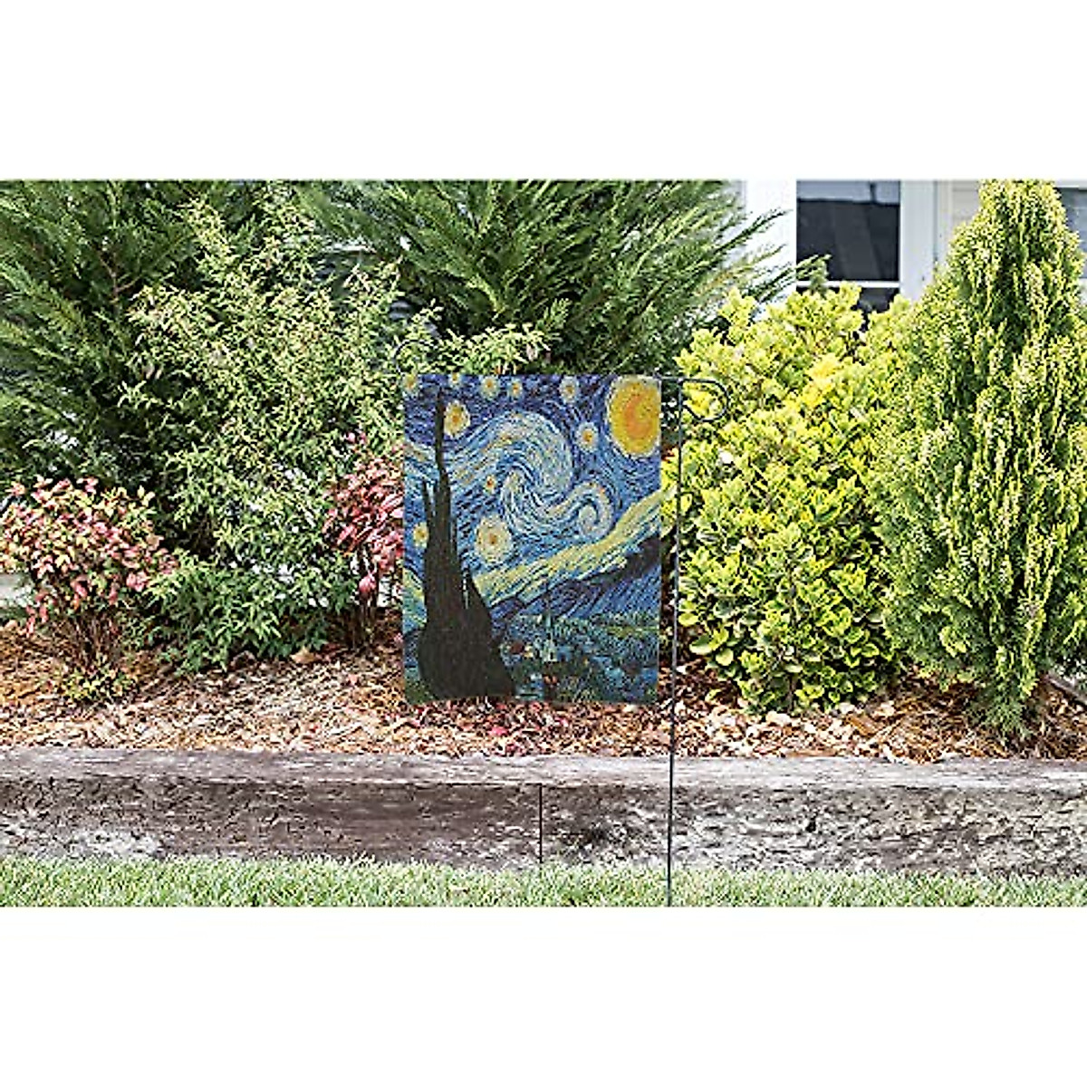 Moslion Van Gogh Garden Flags Double Sided Classic Arts Starry Night Farmhouse Sky Moon Yard Flag 12.5x18 Inch Burlap Banners Home Decorative Outdoor Villa