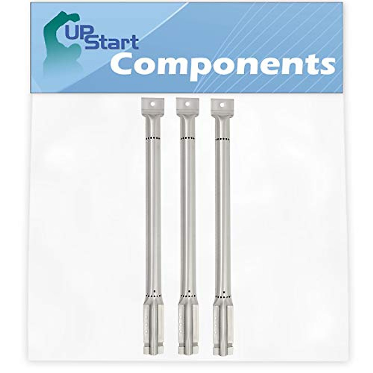 UpStart Components 3-Pack BBQ Gas Grill Tube Burner Replacement Parts for Charbroil 463714514 - Compatible Barbeque Stainless Steel Pipe Burners