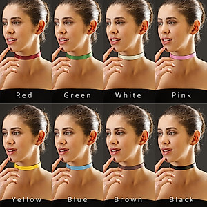 STACKABLE CREATIONS Black Leather Choker Necklace for Women - Plain, Goth Style, Sexy Neck Collar Choker Necklaces for Woman