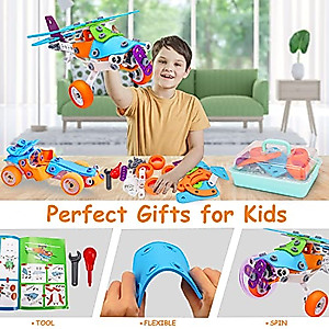 Kids Building Games STEM Toys for 6 7 8 9+ Year Old Boys Birthday Gifts, 132PCS Educational Autistic Building Toys for Boys Ages 6-8 8-10 8-12 Stem Engineering Kit Creative Learning Steam Activities
