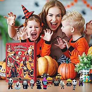 2023 New Halloween Christmas Scary Doll Advent Calendar 2023 Kids - 24 Day Halloween Countdown Calendar, Pre-Christmas Doll Nightmare Advent Calendar Gift (A+halloween)