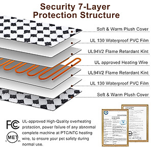 MIXJOY Heated Dog Bed, 11 Adjustable Temperature Dog Heating Pad Indoor with Timer, Pet Heating Pad for Dogs Cats, Electric Cat Heating Pad with Washable Cover, Heated Pet bed-28''x16'', Medium