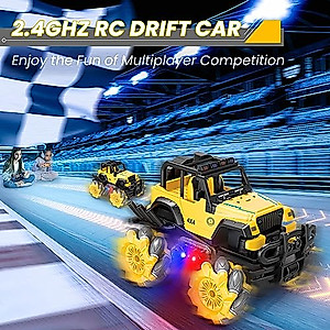 YOTOY Remote Control Car Toys for 6 7 8 9 10 Years Old Boys, Drift Stunt Remote Control Car, RC Cars for Boys Age 8-12, Stunt Car Remote Control, RC Stunt Car Toy, Drift Stunt Car, Drift RC Cars