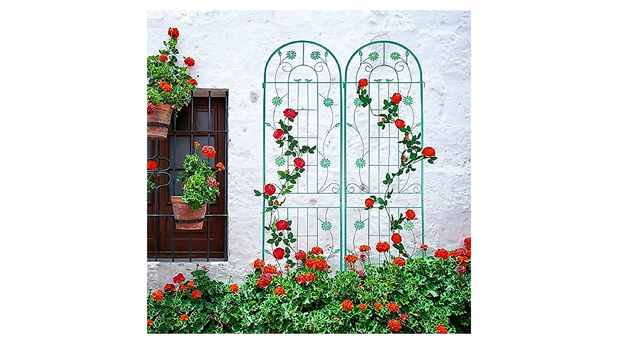 2 Pack Metal Garden Trellis - Support for Climbing Plants