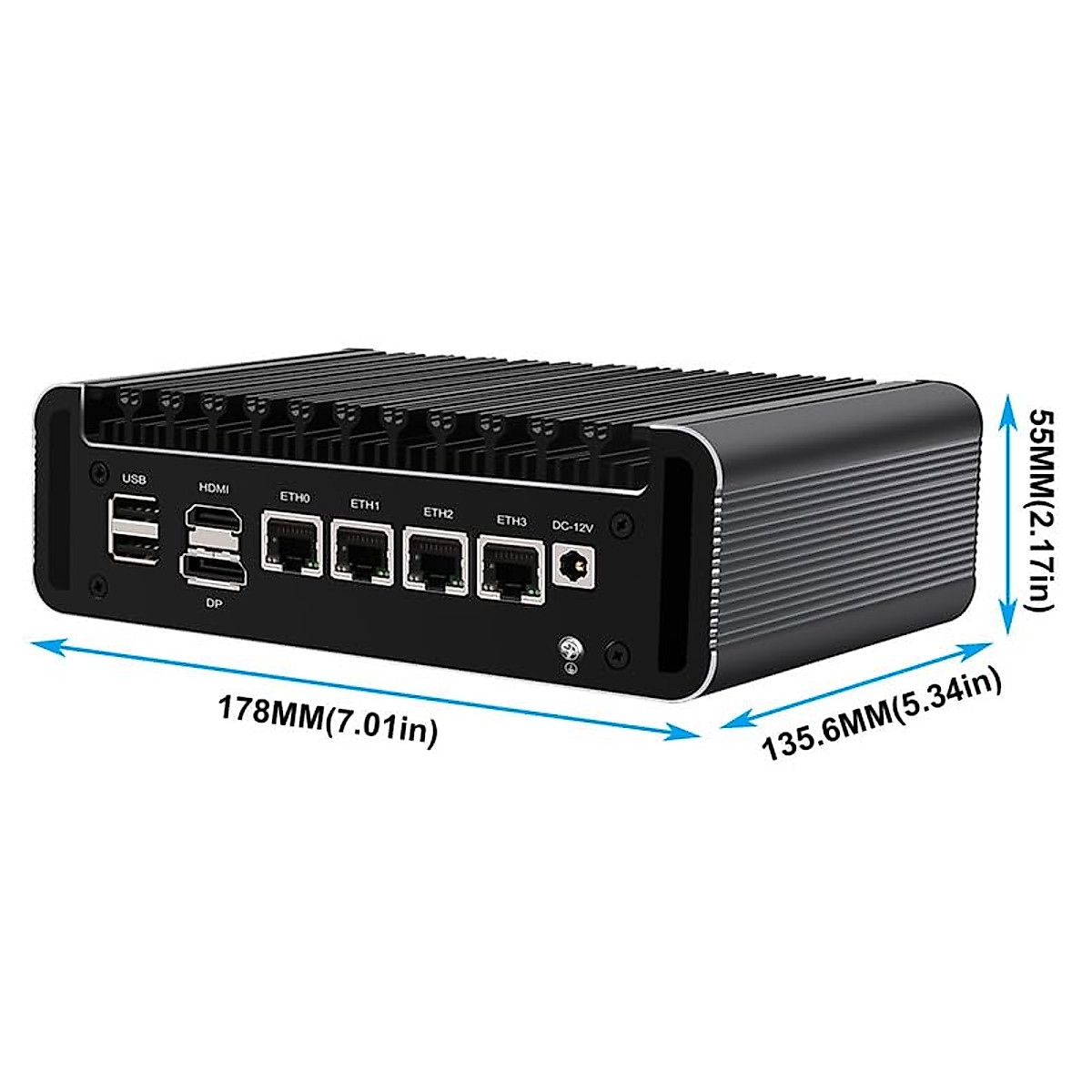 SENSTUN Micro Firewall Appliance, 4 Inter i226-V 2.5Gbe LAN Ports, Fanless Mini PC Celeron N5105 Quad Core, Support AES-NI Barebone Router PC VPN, 8 GB RAM 128 GB SSD
