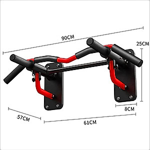KDFJ Pull Up Bar for Doorway, Pull up Bar for Doorway,Pullup Bar for Home, Multifunctional Chin Up Bar, Portable Body Workout Gym System Trainer-Red