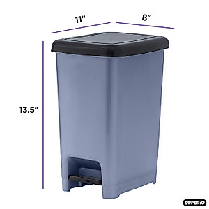 Superio Slim Pedal Trash Can