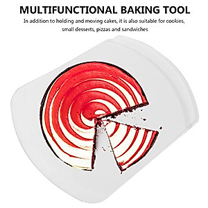 Hemoton 2pcs Cake Lifter Shovel Plastic Cookie Spatula Bottom Mover Scraper Cake Transfer Tray Pizza Lifter Transfer Tool White