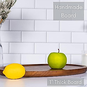 BirdRock Home 16.5" Acacia Oval Serving Platter | Charcuterie Board for Party Appetizers | Cheese Grazing Board | Kitchen Serving Platter | Espresso