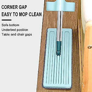 Long Handle No Hand Washing Flat Mop, Household Wooden Floor for Lazy Person, Floor Mop for Floor Cleaning
