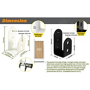 2x4 Door Barricade Bracket Heavy Duty Open bar Security Holder Bracket Security bar Door Stopper fits 2x4 Board Lumber Door Jammer and Tool Hanger for Your Home Barn Shed Garage (White-M2-Set 2)