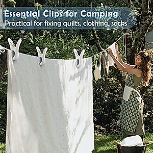 Clothes Pins Plastic Clips Clothespins, Beach Towel Clips Beach Chair Towel Clips,Heavy Duty Outdoor Clothes Pegs,Large Strong Clips Clamps,6 PCS（Blue）